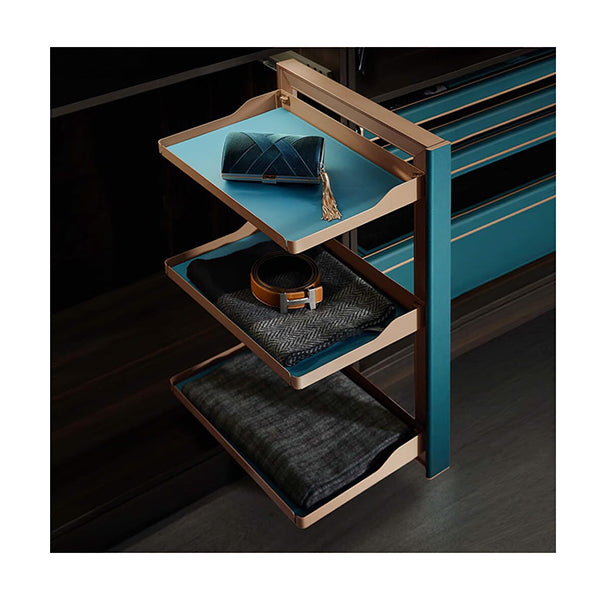 B Series Slide Out Wardrobe 3 Tier Right Side Mount Teal Finish ...