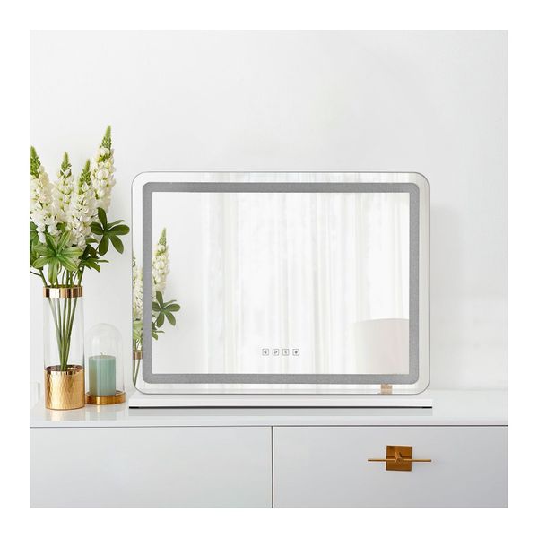 80X60Cm Bluetooth Makeup Mirror Touch Led Crystal Light Wall Mounted ...