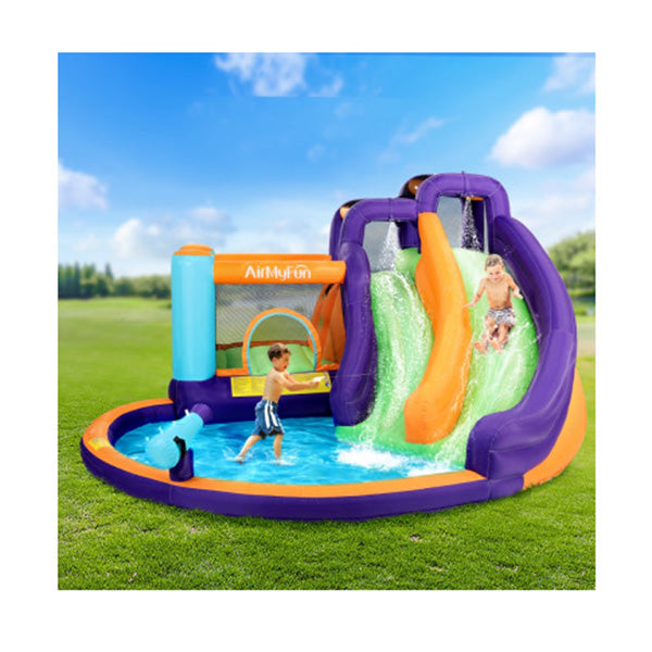 AirMyFun Inflatable Water Slide Kids Jumping Castle Splash Outdoor Dou ...
