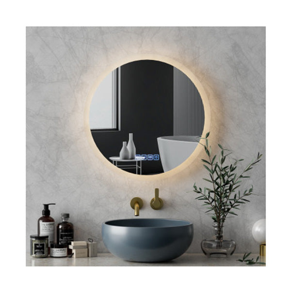 Bluetooth Led Wall Mirror With Light 50Cm Bathroom Decor Round Mirrors ...