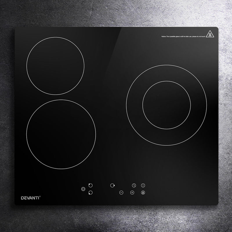 Electric Ceramic Cooktop 60cm Kitchen Cooker 4 Burner Hob Touch Contro ...
