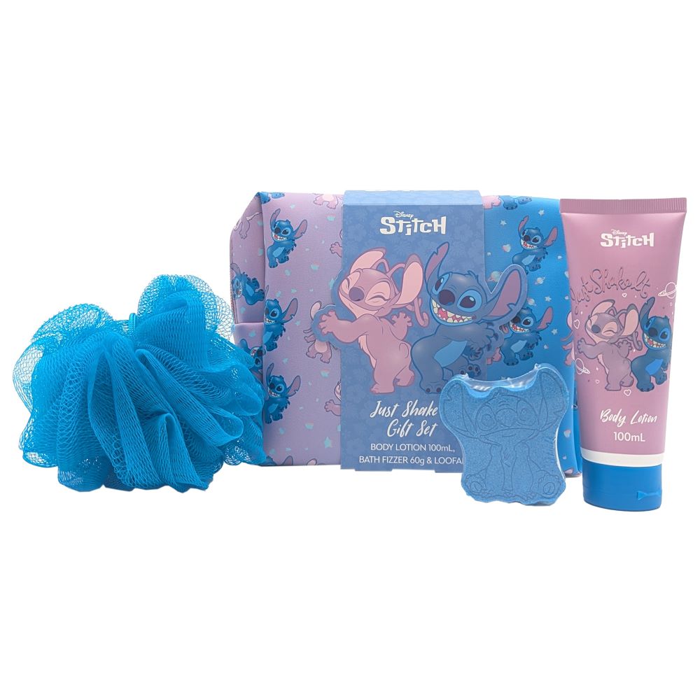 Stitch Gift Pack Cosmetics Bag Body Lotion 100Ml Bath Fizer 60G Loofah ...