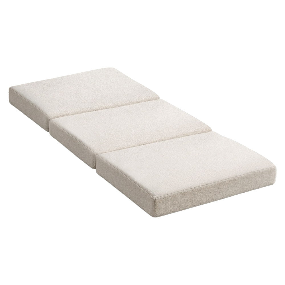 Foldable Mattress Fleece Portable 3-fold Folding Foam Mattresses ...