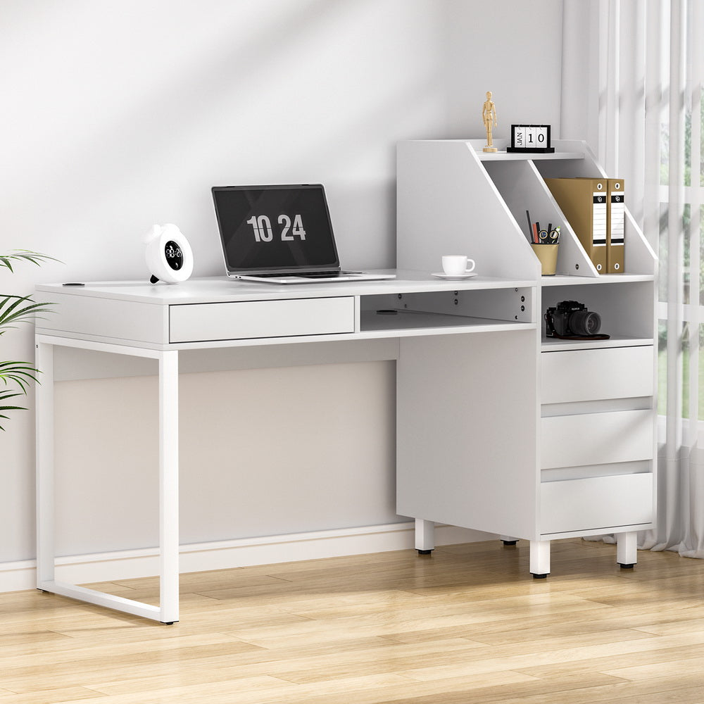 Computer Desk Office Study Desks Table Drawer Bookshelf – Simply Wholesale