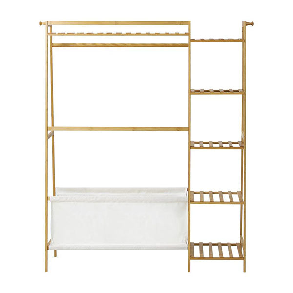Open Wardrobe Organiset With Hanging Rail And Laundry Bag Clothes Rack ...