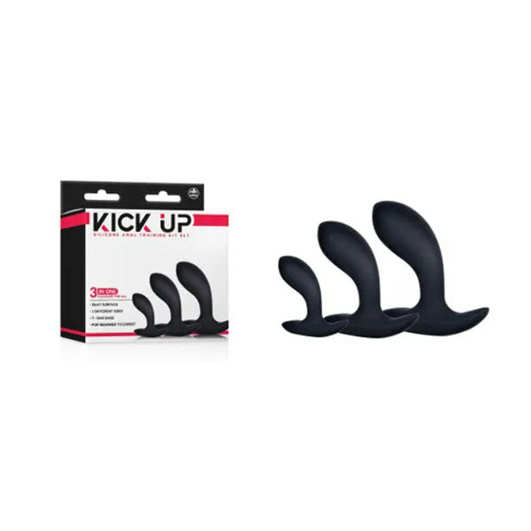 Kick Up Anal Trainer Set Black Butt Plugs Set Of 3 Sizes – Simply Wholesale