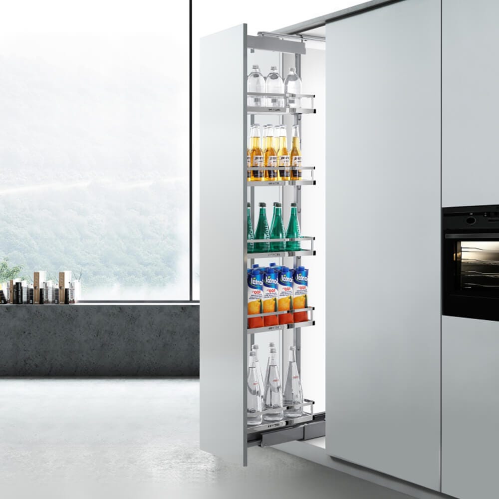 Diamond Pull Out Pantry Unit 300mm Cabinet 1959 to 2359mm Adjustable H ...