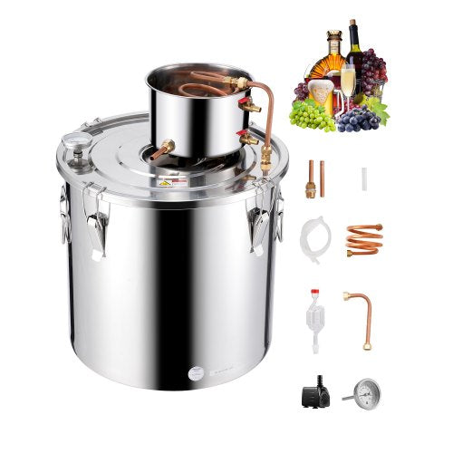 Moonshine Still 13 Gal Water Alcohol Distiller Brewing Kit Stainless S ...