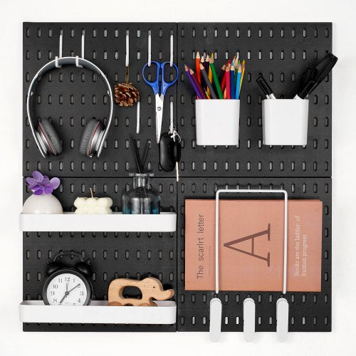 Pegboard Combination Kit 280 x 280 mm Plastic Pegboard 4 Panels Black ...
