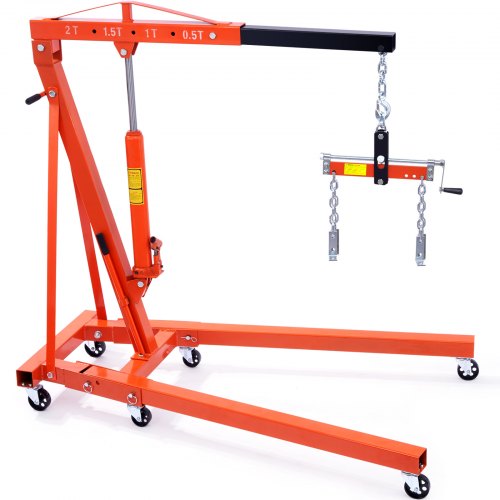 Hydraulic Engine Hoist with Lever, 2000KG Heavy-duty Cherry Picker Sho ...