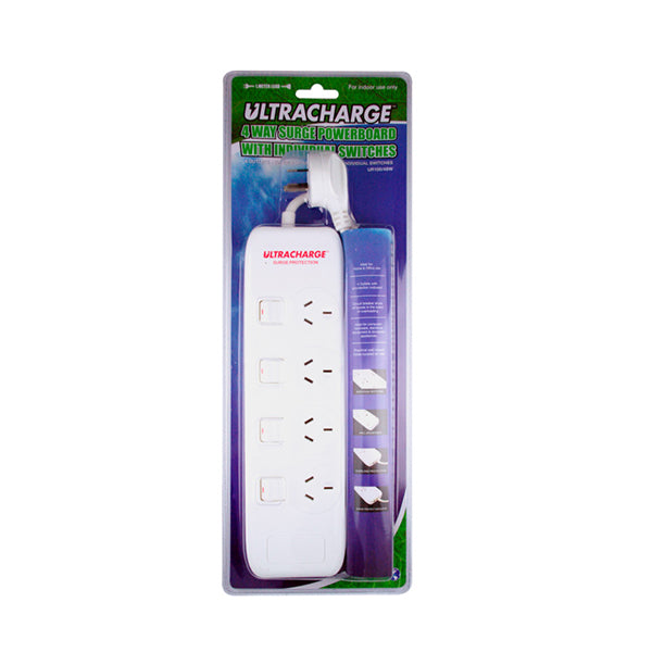 4Way Powerboard White Individually Switched – Simply Wholesale