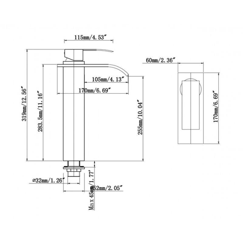 Polly Waterfall Square Matte Black Tall Basin Mixer Tap – Simply Wholesale