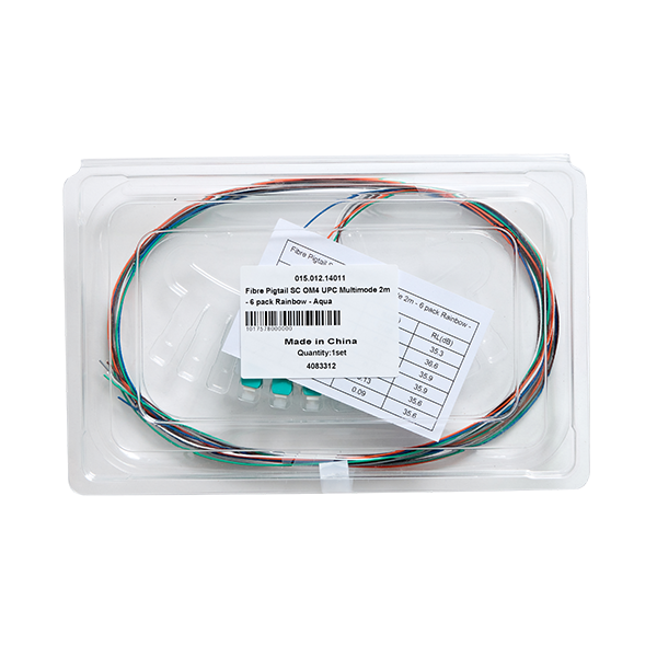 Fibre Pigtail Sc Om4 Multimode 2M 6 Pack Rainbow Aqua Connector ...