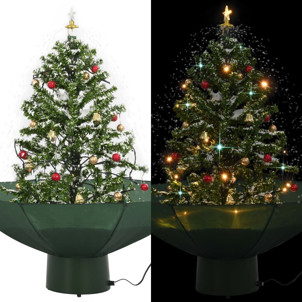 Snowing Christmas Tree with Umbrella Base Green 75 cm – Simply Wholesale