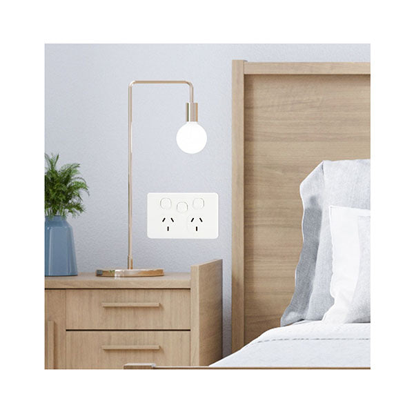 Classic Double Power Point With 16Ax Extra Switch Horizontal Pack ...
