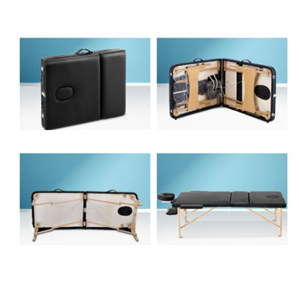 Portable Wooden Massage Table 3 Fold Treatment Beauty Therapy – Simply ...