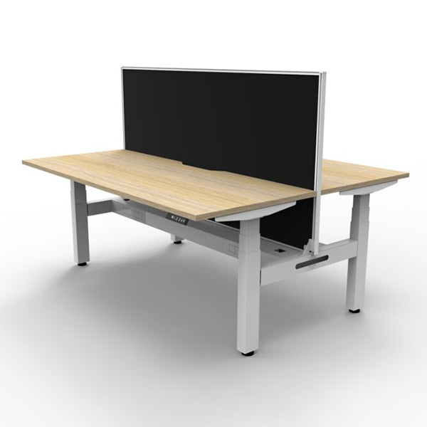 Workstation With Screen And Cable Tray Natural Oak And White – Simply ...