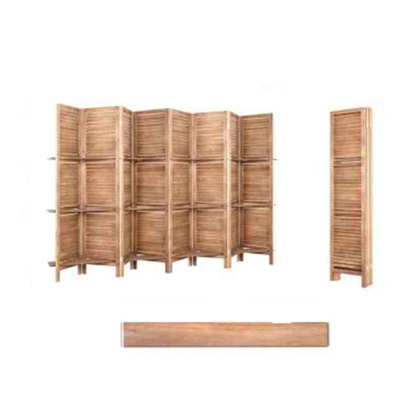 Room Divider Screen 8 Panel Privacy Dividers Shelf Wooden Timber Stand ...